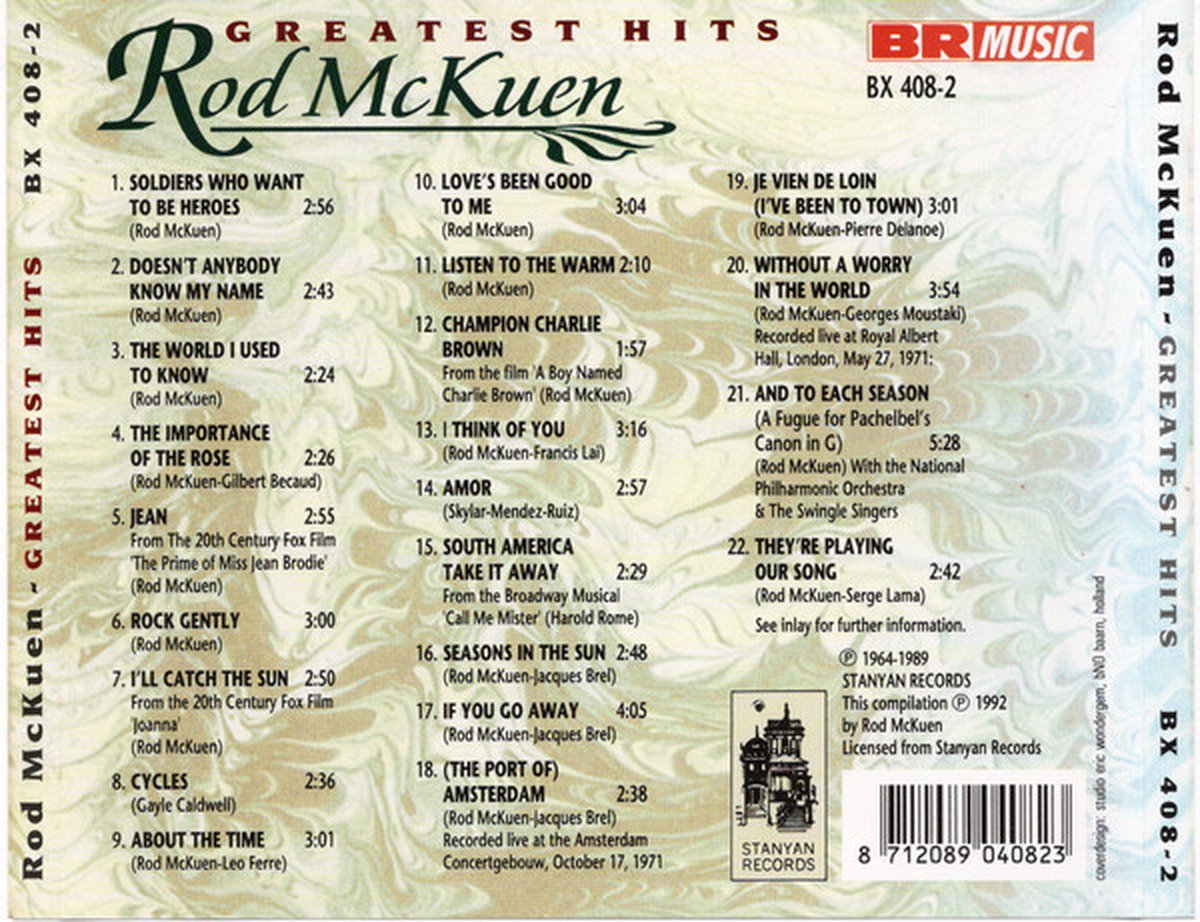 Greatest Hits/Without A Worry In The World, Rod McKuen | CD (album ...