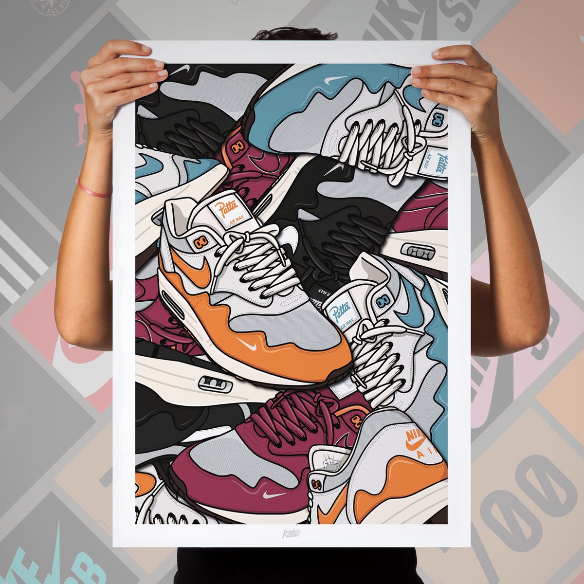 NIKE AIR MAX 1 PATTA WAVES “COLLAGE” POSTER (50X70CM) | bol.com