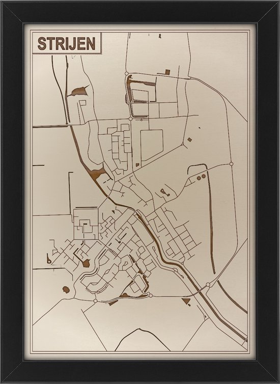Houten stadskaart van Strijen | bol