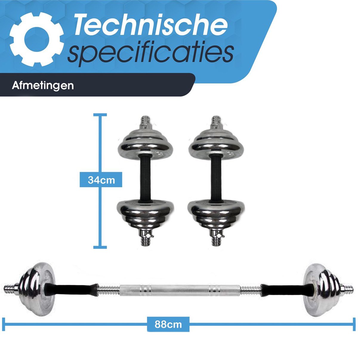 Rantos Halterset - Dumbbells - Dumbbellset - Gewichten - Halters - 20 ...