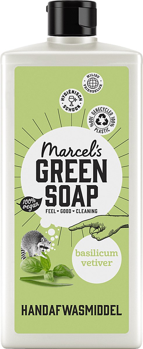 Marcel Green Soap afwasmiddel Basilicum & Vetiver Gras - 500 ml | bol