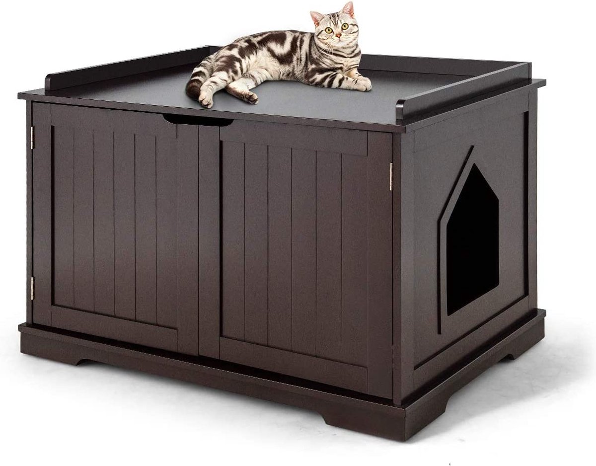 Kattenhuis, grote kattenbak, kattenhuis voor de geliefde huisdier ...