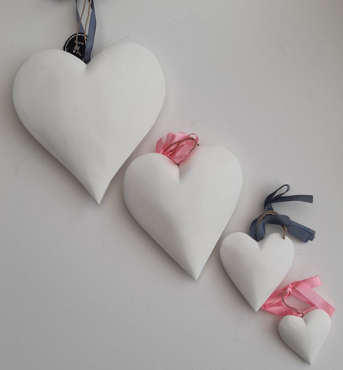 Hartjes van hout 4 stuks, maten 15, 12, 7 en 5 cm doorsnee | bol.com