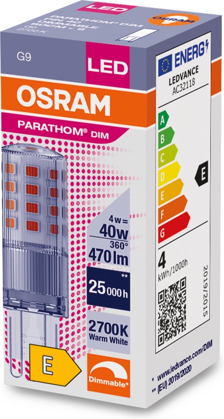 Osram Parathom LED Lamp G9 4W 827 | Dimbaar - Warm Wit - Vervangt 40W | bol.com