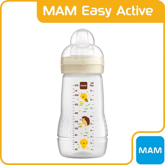 MAM 270ml Easy Active ZUIGFLES 2 Medium flow Wit | bol