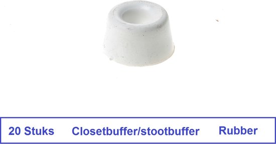 CLOSETBUFFER / STOOTBUFFER - 20 STUKS - WIT - RUBBER - 20 X 12 MM - WC ...