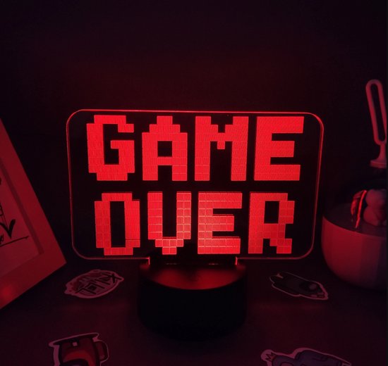 Game Over Lamp | 7 Kleuren verschil Voor gamers | Compact voor op ...