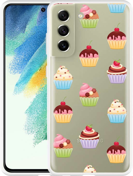 Cazy Hoesje geschikt voor Samsung Galaxy S21 FE - Cupcakes | bol
