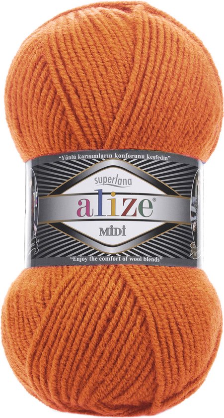 Alize Superlana Midi 225 Orange Pakket 5 Bollen 500 Gram | bol