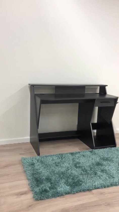 WOONENZO Enzo- Game bureau -Gaming buro- Zwart-Zwart bureau-123x60 | bol