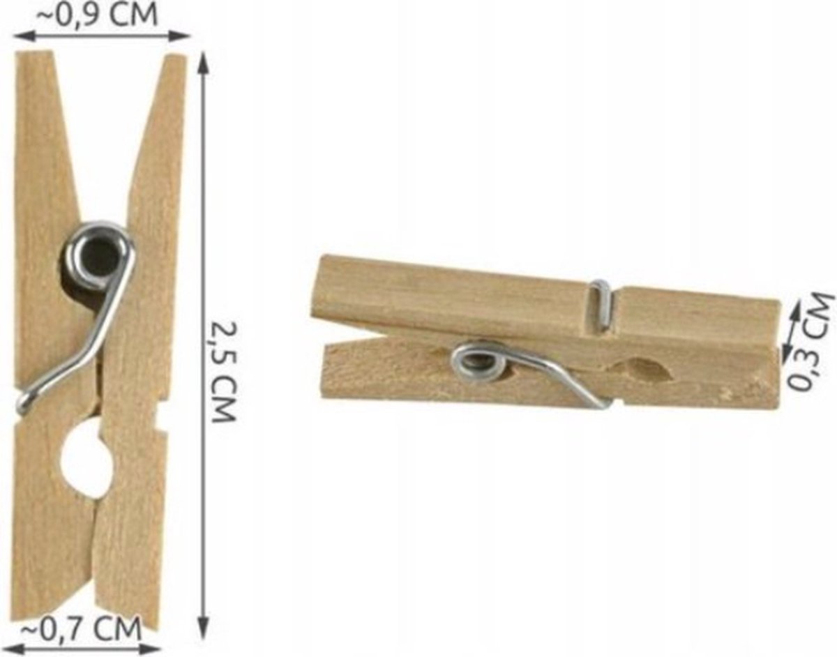 Premium - Houten Kleine houten mini knijpers - 20 STUKS - Hout ...