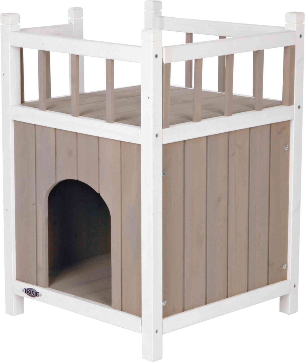 Trixie Kattenhuis Cat's Home Met Balkon Grijs / Wit - 45X65X45 CM | bol.com