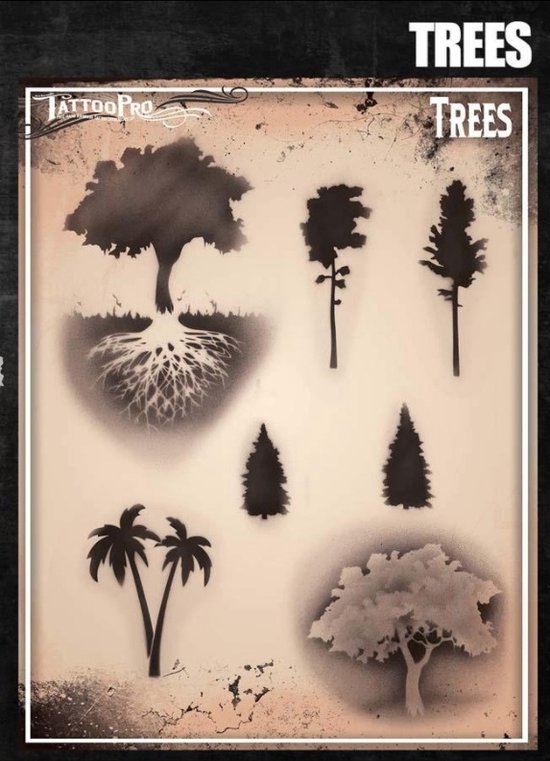 Wiser's Airbrush TattooPro Stencil – Trees | bol