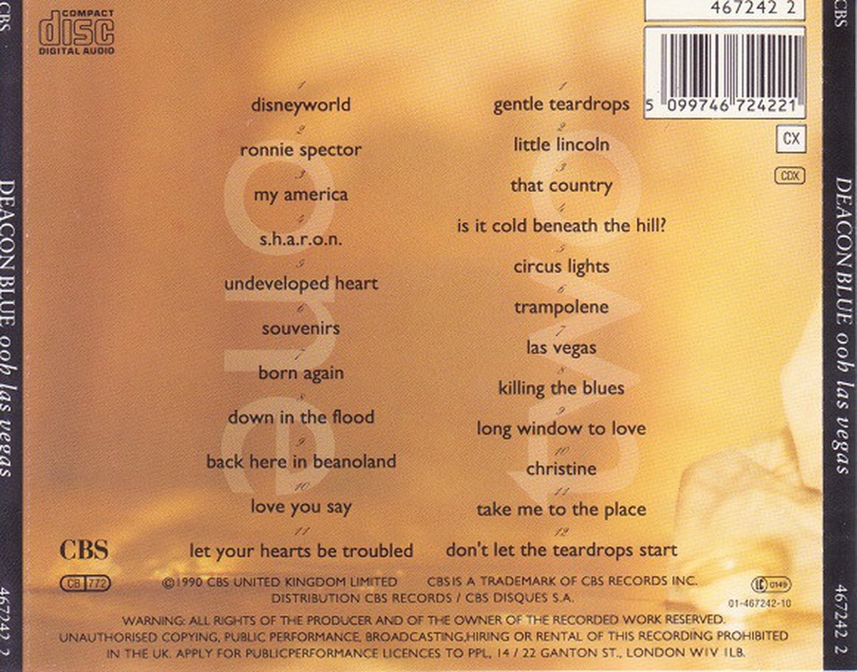 Ooh Las Vegas - Dubbel Cd, Deacon Blue | CD (album) | Muziek | bol