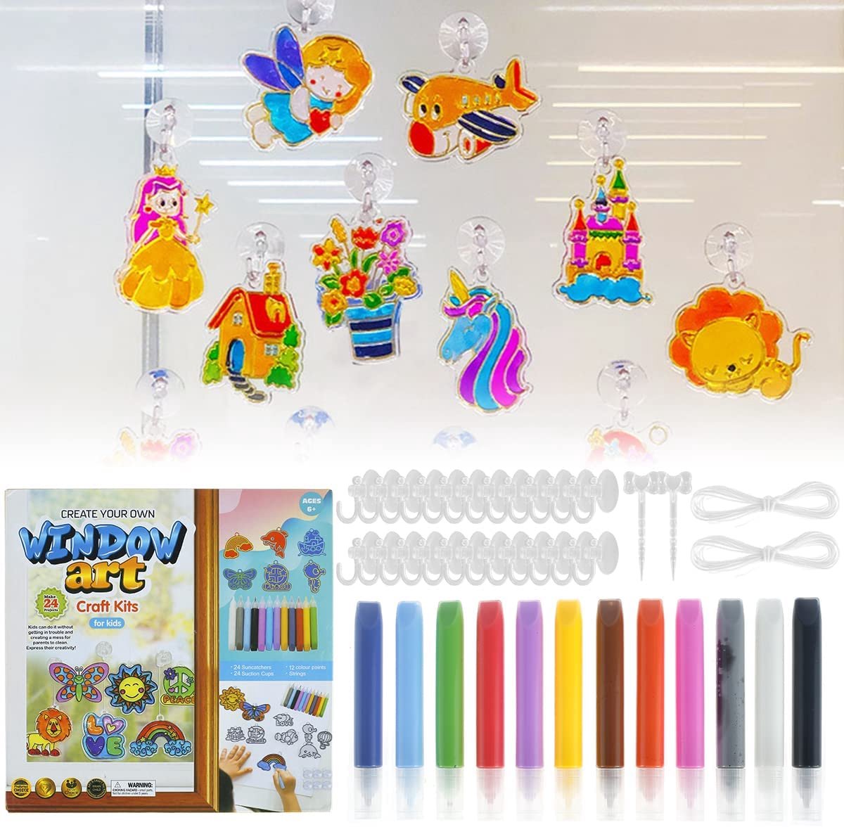 BOTC Knutselpakket voor kinderen - DIY Window Cling Art Kit-Hobby Kit ...