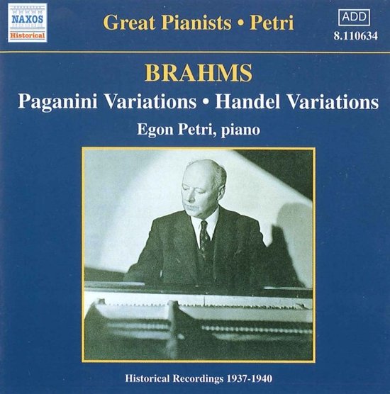 Egon Petri - Paganini/Händel Variations (CD), Egon Petri | Muziek | bol.com