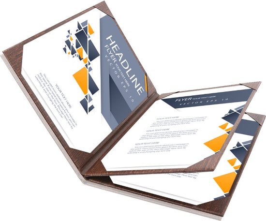 Goodline® - Presentatiemap / Showmap - 4x A4 - Houtpatroon Donkerbruin ...