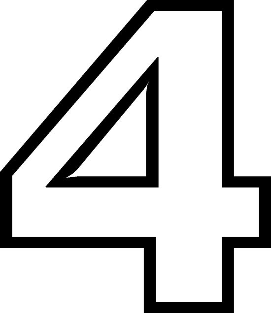 GROOT huisnummer sticker 4 WIT (30cm hoog) plakcijfer/cijfersticker ...