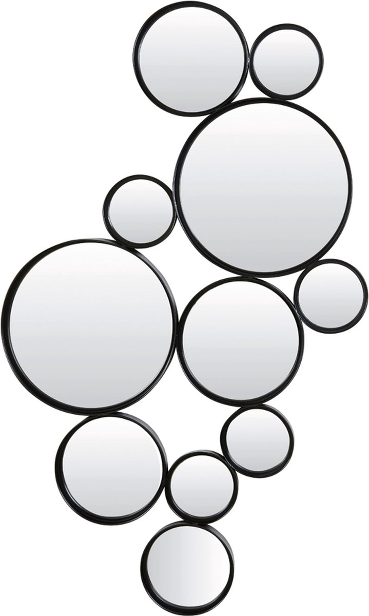 Light&Living Spiegel 99x3,5x57,5 cm CIELO cirkels mat zwart | bol.com
