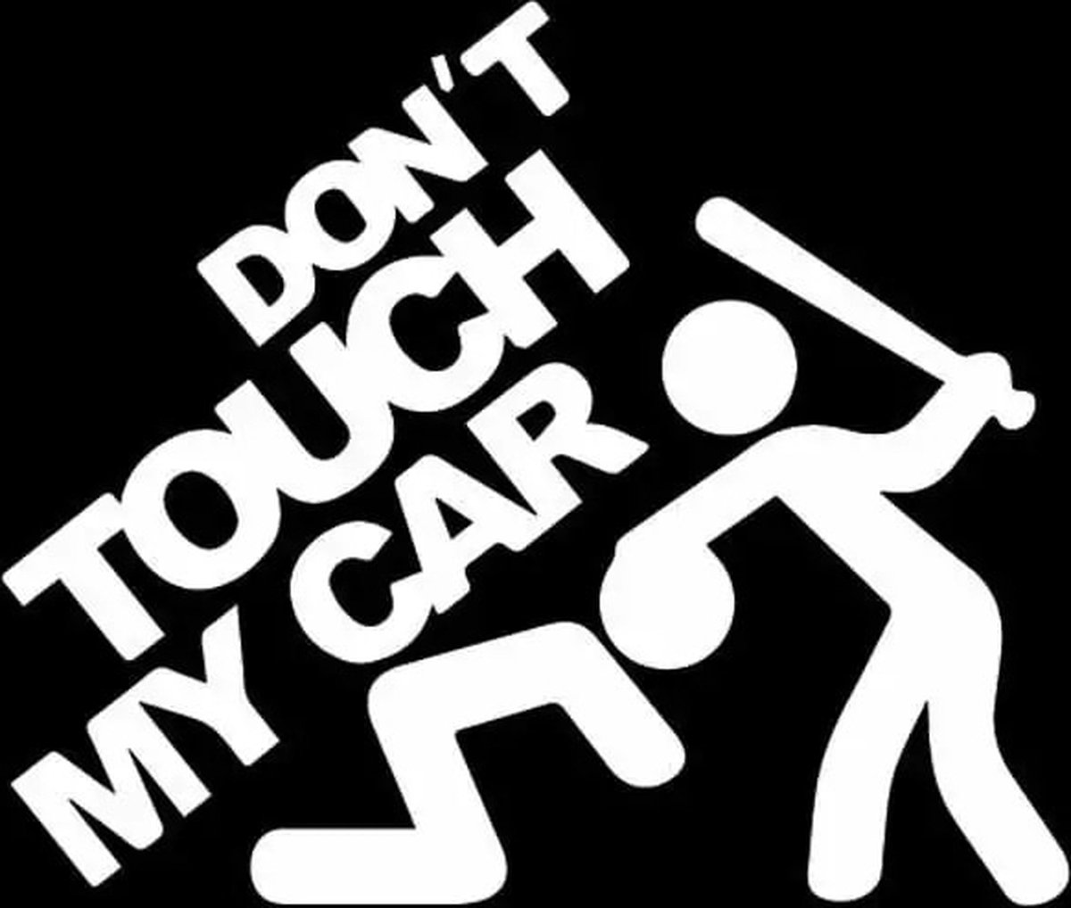 Don't Touch My Car Sticker - Grappige Auto Sticker - 1 Stuk - Witte ...