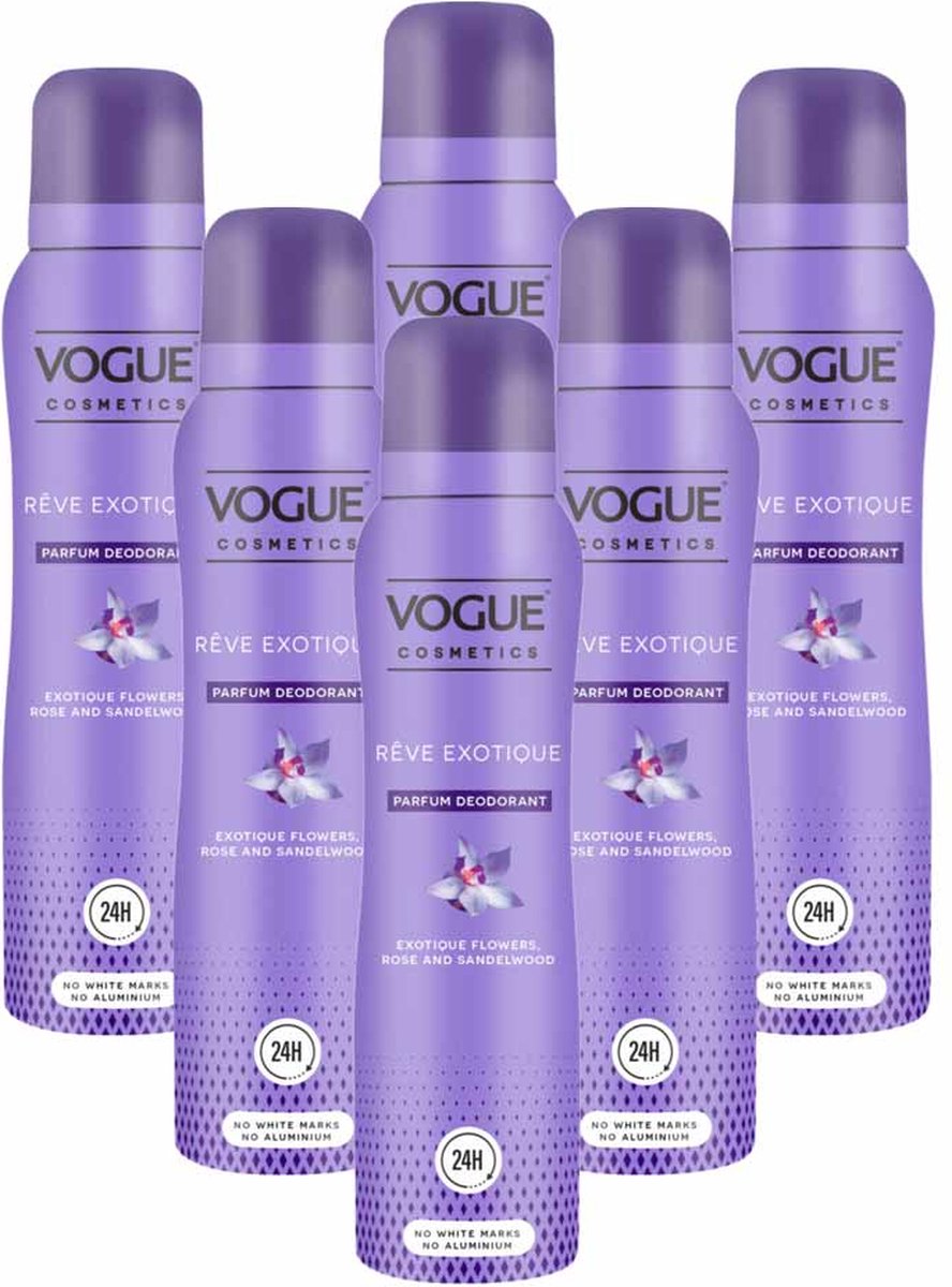 6x Vogue Reve Exotique Parfum Deodorant 150 ml | bol.com