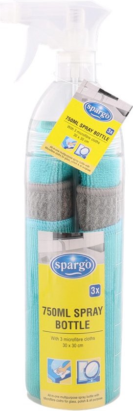 Spargo schoonmaakdoekjes + spuitfles - 1 fles + 3 doekjes | bol