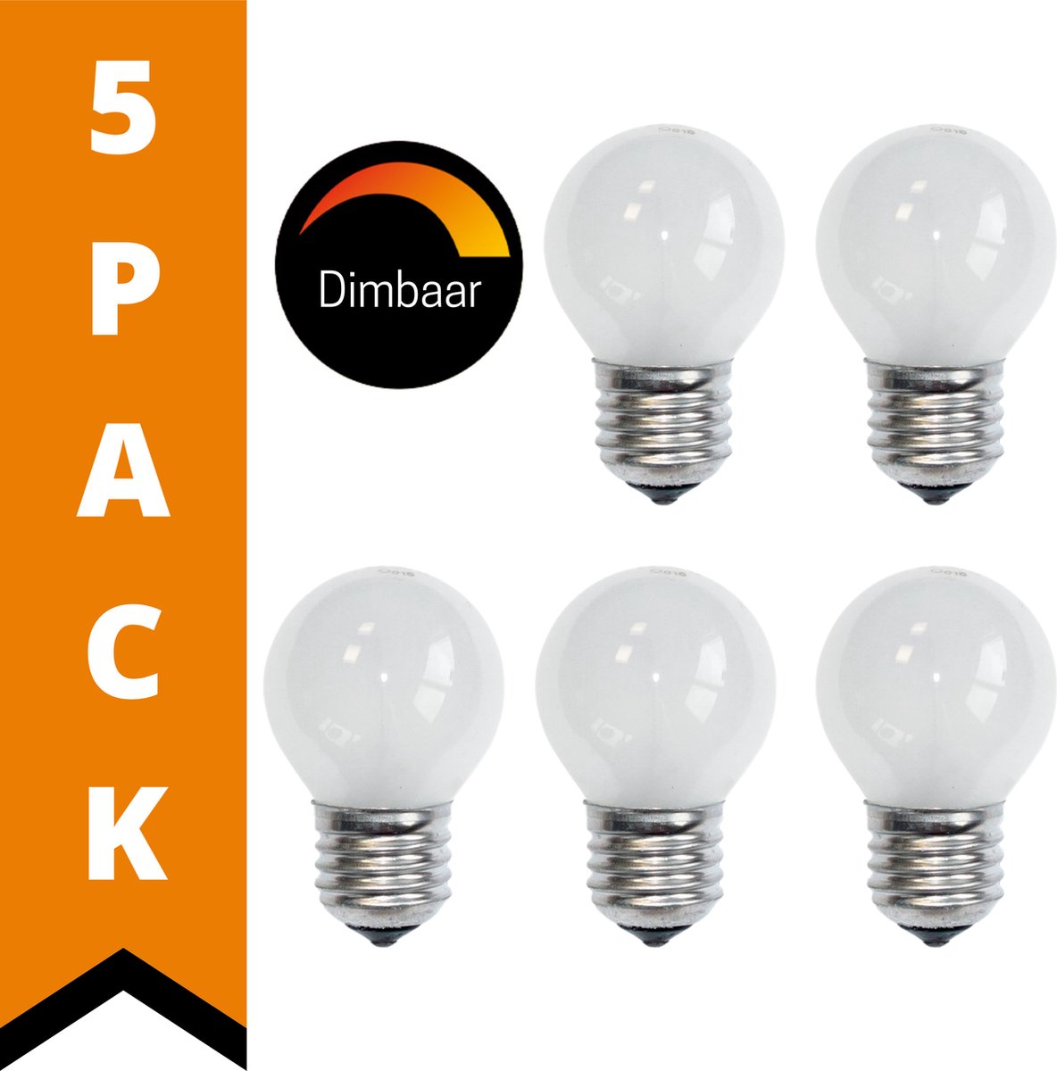 Proventa Gloeilamp Kogel Mat 15W - Dimbaar - Grote E27 fitting - 5 ...