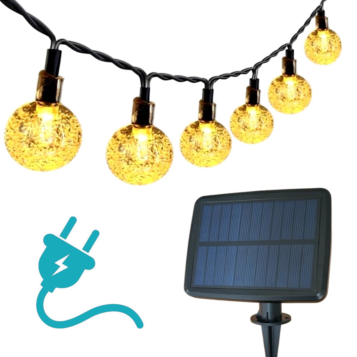 Groovy Light Solar Tuinverlichting op Zonne-Energie en Netstroom met 50 ...