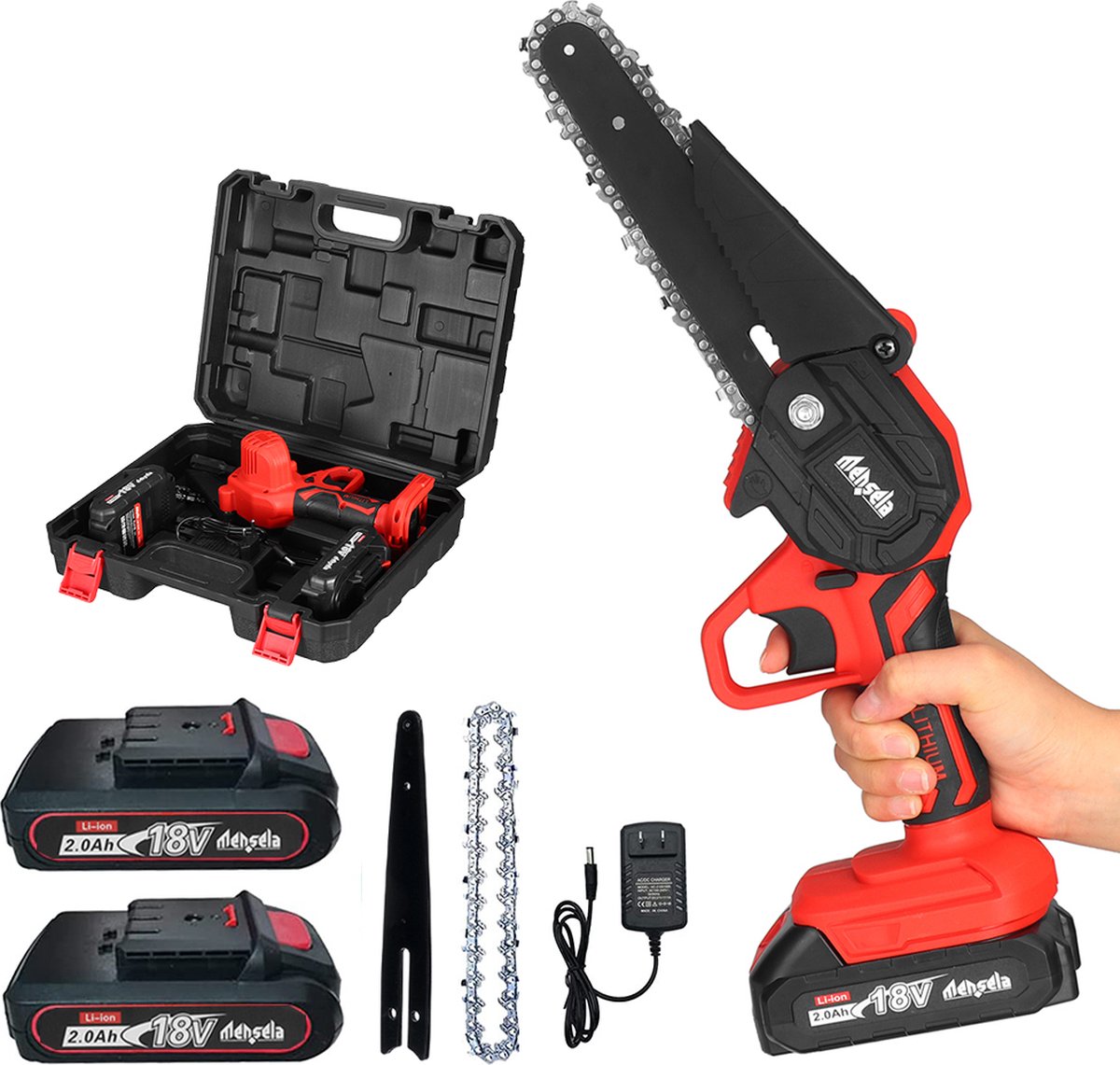 Mensela Accu-Kettingzaag - 6 inch Elektrische Boomzaag en ...