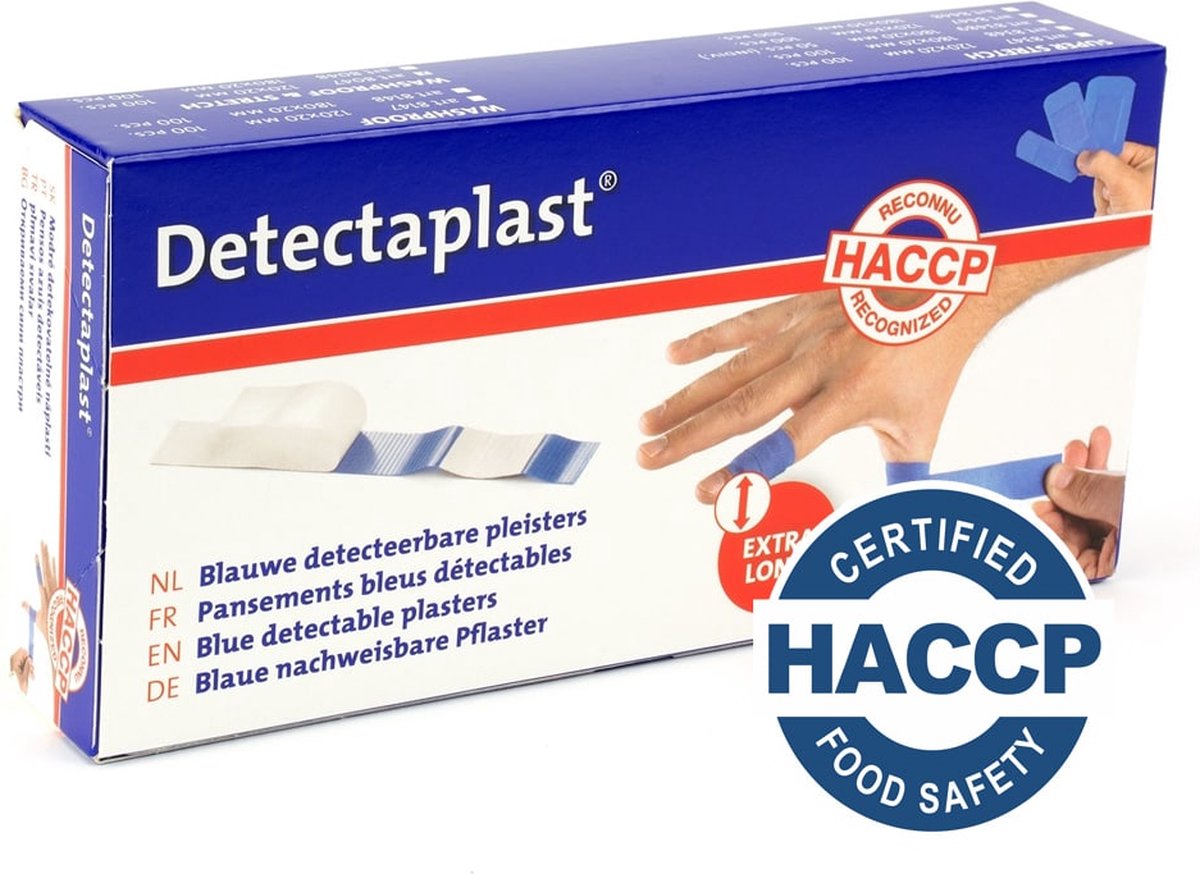 Detectaplast Lange vingerpleister 180 x 20 mm - 100 stuks - Blauw ...