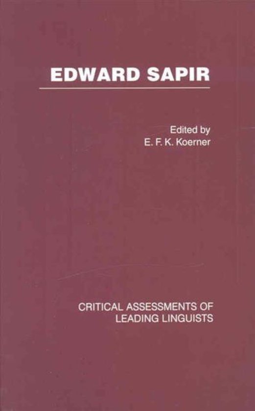 Edward Sapir | 9780415255073 | Koerner | Boeken | bol.com