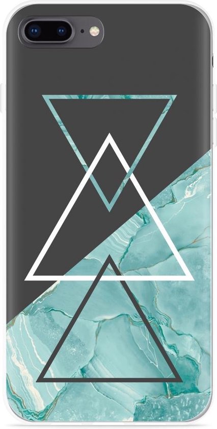 iPhone 8 Plus Hoesje Turquoise Marble Art - Designed by Cazy | bol.com
