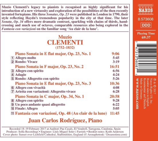 Clementi / Keyboard Sonatas, Juan Carlos Rodriguez | CD (album) | Muziek | bol.com