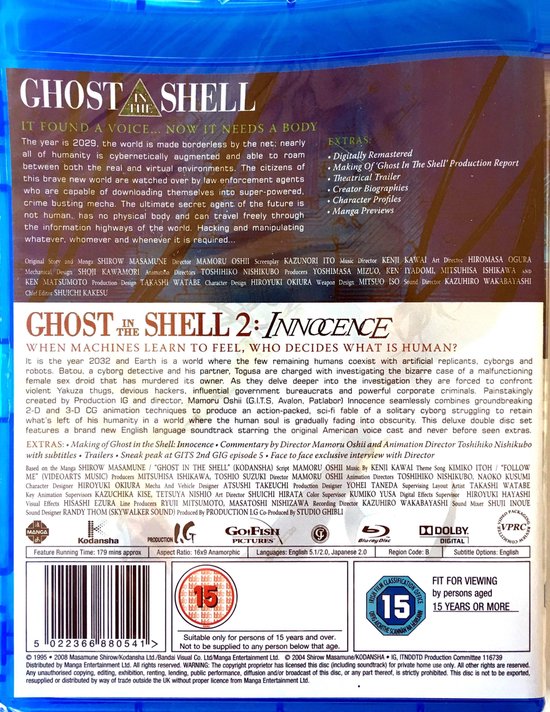 Ghost In The Shell Movie Double Pack (Ghost In The Shell, Ghost In The Shell:... | bol.com