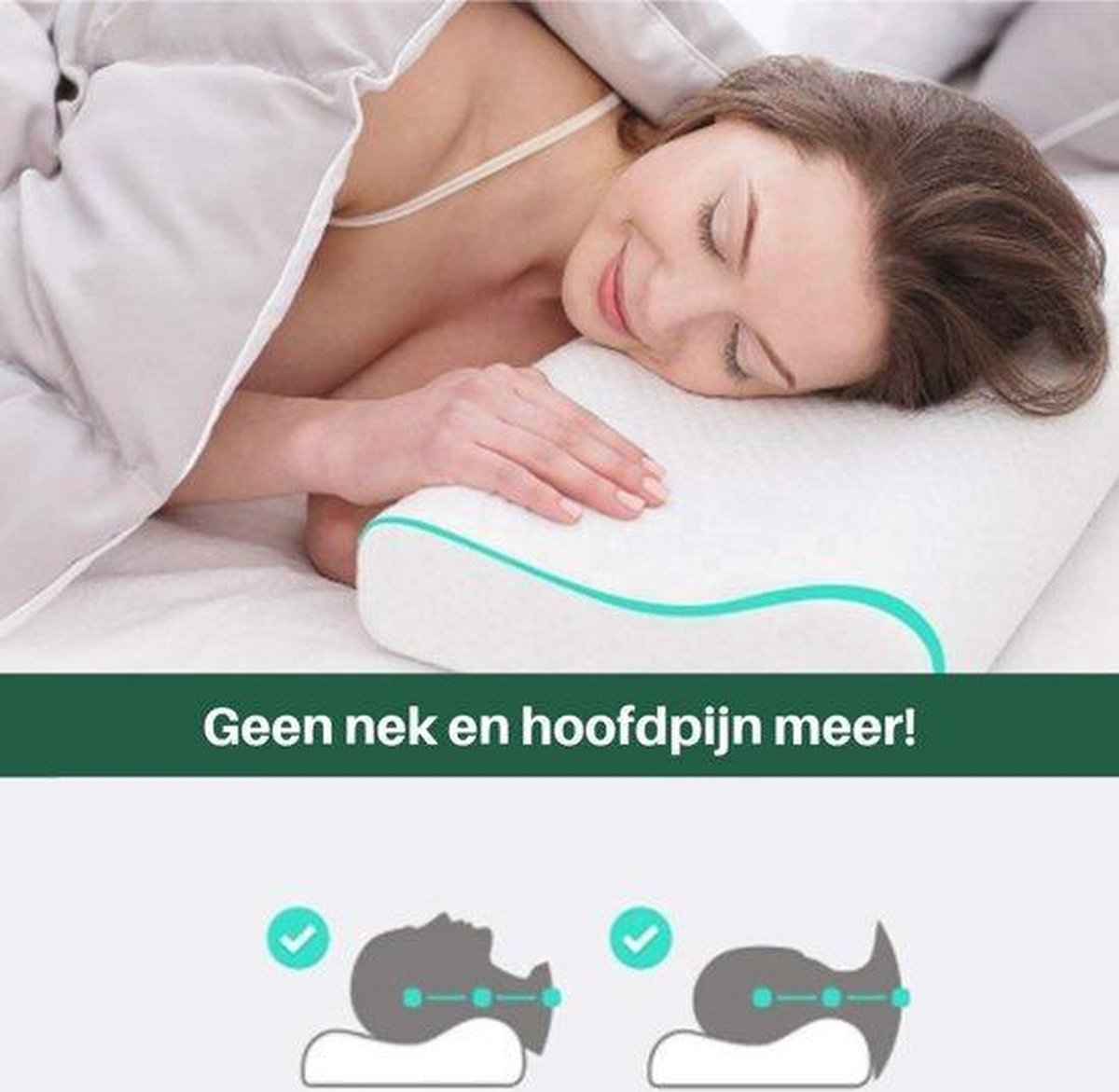 Ergonomisch Hoofdkussen - Orthopedisch kussen - voor Nekklachten en schouderpijn -... | bol.com