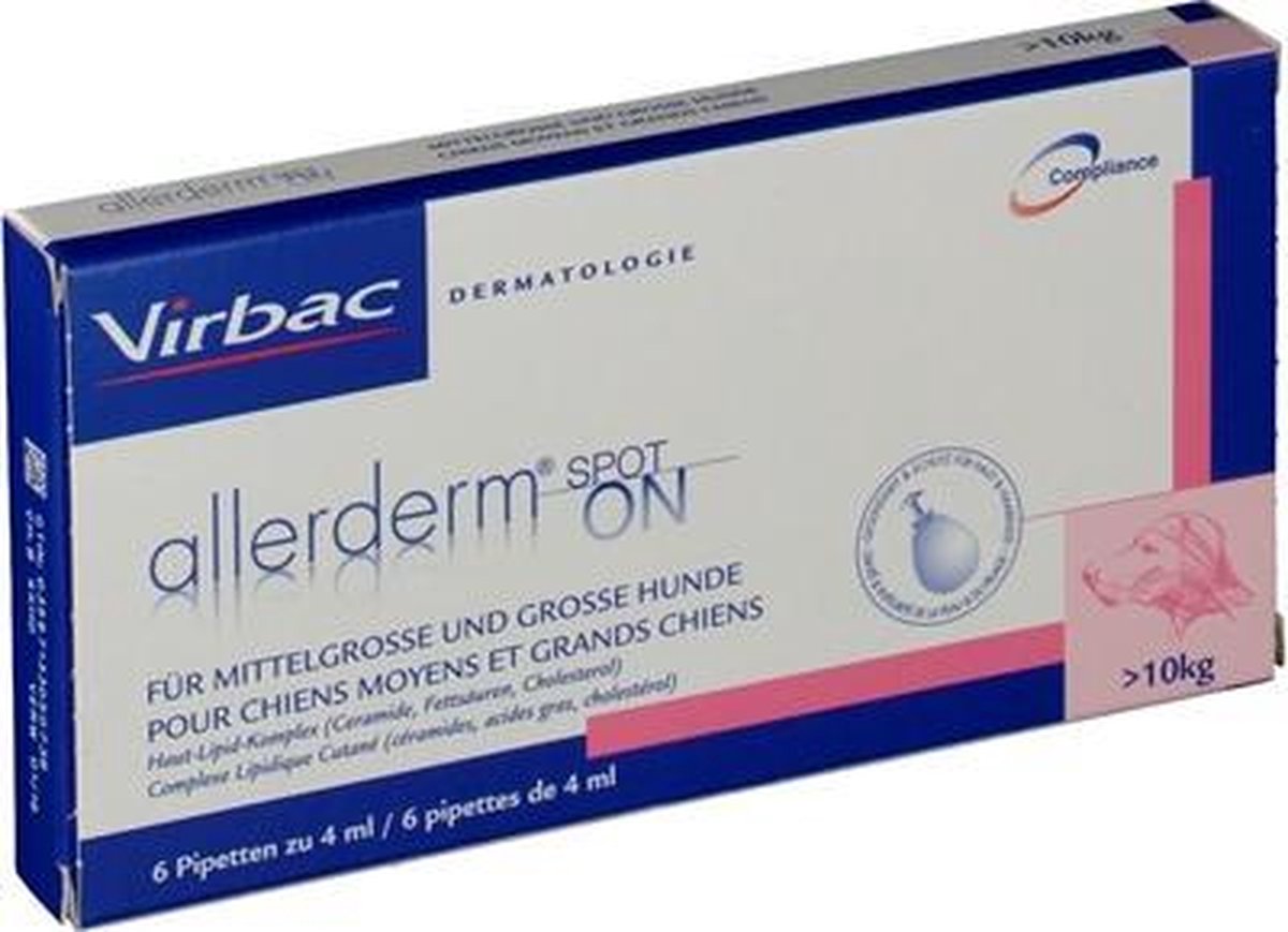 Allerderm Spot-on 6 x 4 ml. (hond > 10 kg) | bol.com