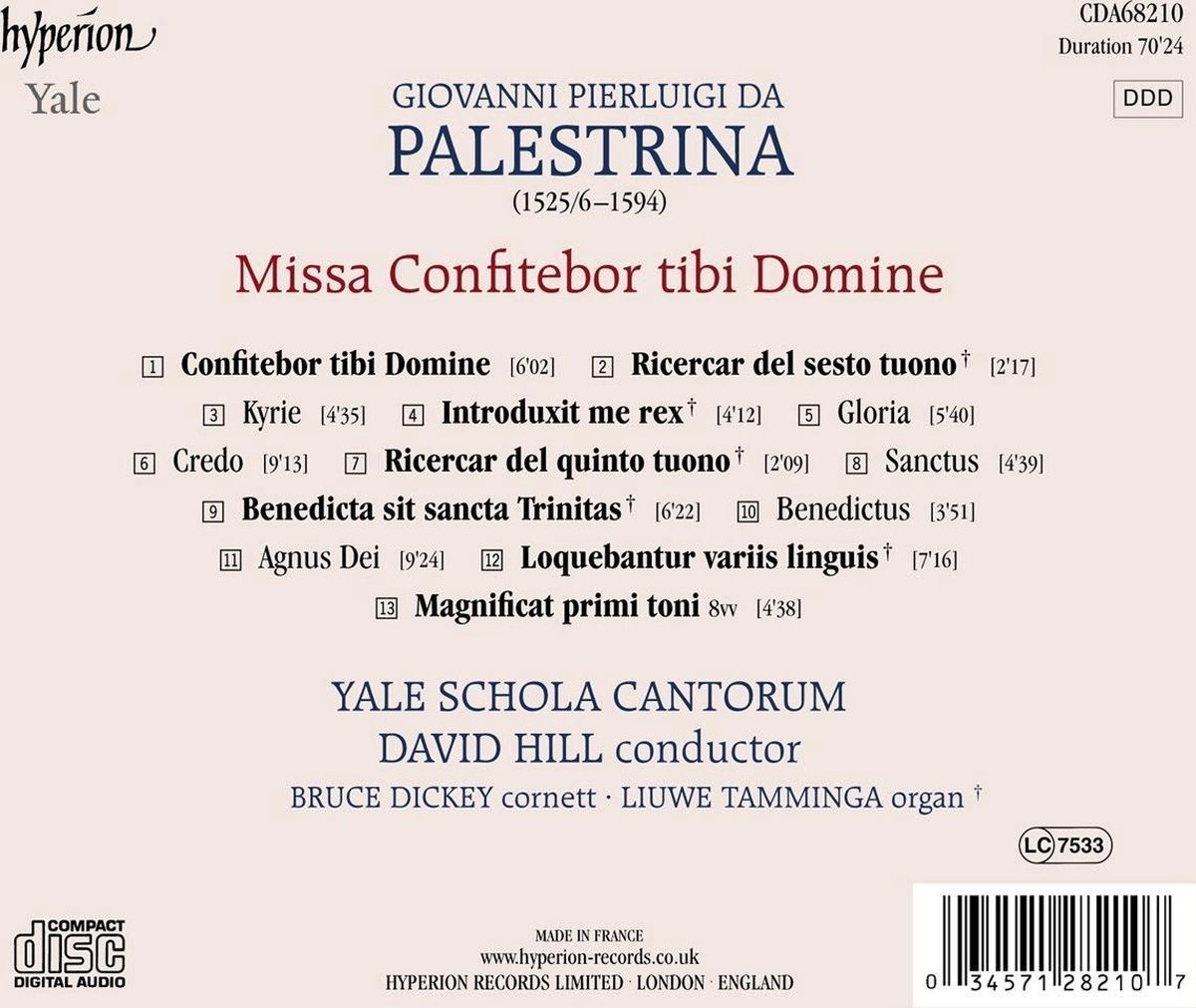 Giovanni Pierluigi Da Palestrina: Missa Confitebor Tibi Domine, David ...