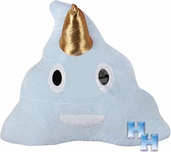 Emoji - Emoticon - Smiley - Drol Unicorn - Licht Blauw | bol.com
