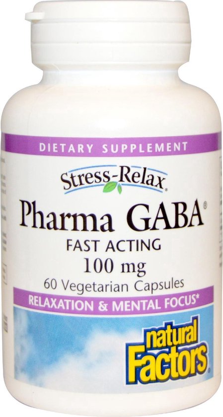 Natural Factors, Stress Relax, Pharma GABA, 100 mg, 60 vegetarische ...