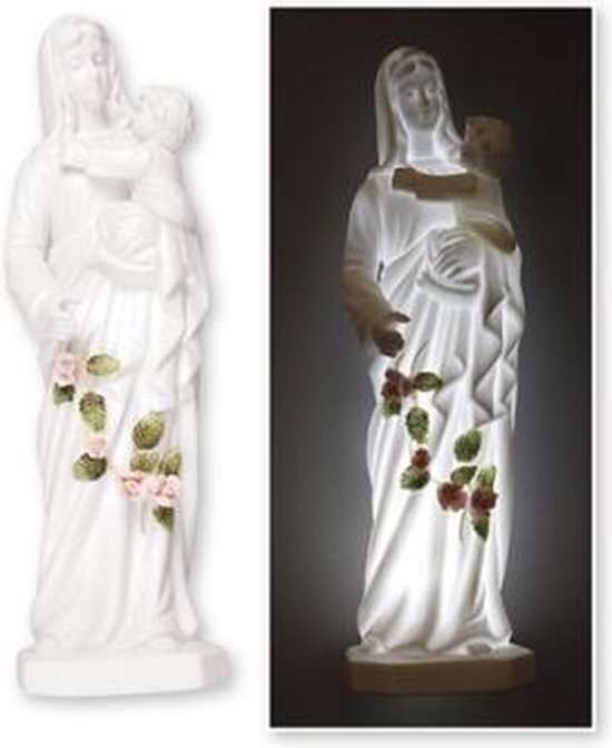 Beeld Maria met kind Porcelein en verlichting. | bol.com