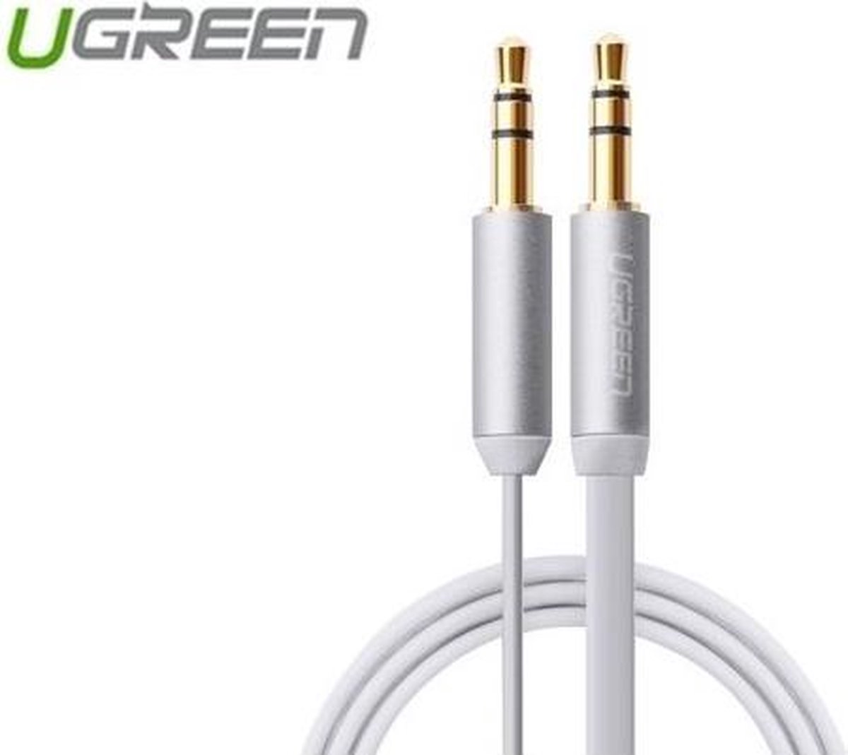 3.5mm Male-Male Audio Jack Ultra Plat kabel - 150cm - Wit | bol.com
