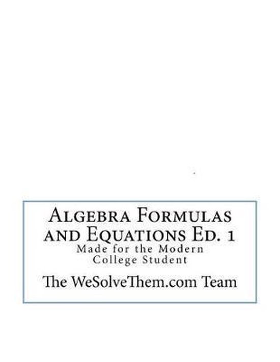 Formulas and Equations- Algebra Formulas and Equations | 9781545107386 ...