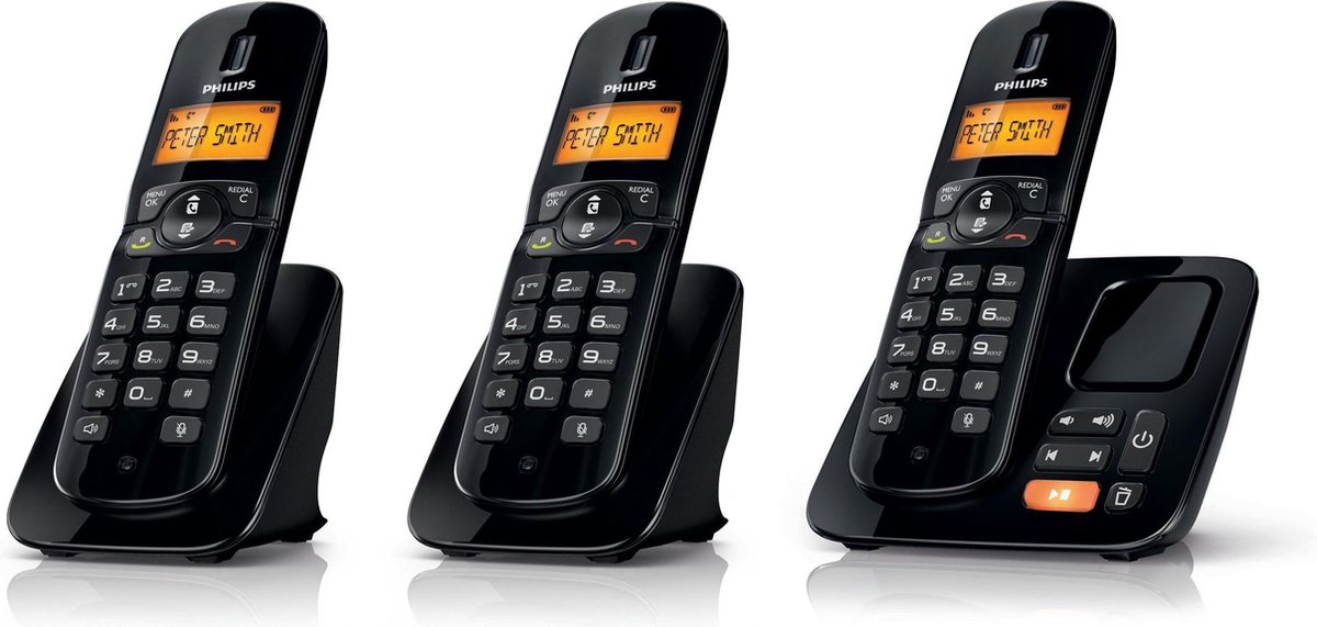 Philips CD1863B - Triple DECT telefoon - Zwart | bol.com