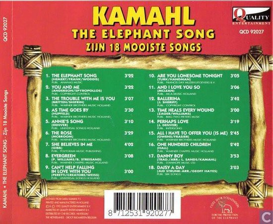 Kamahl The Elephant Song - CD met 18 mooiste songs | bol