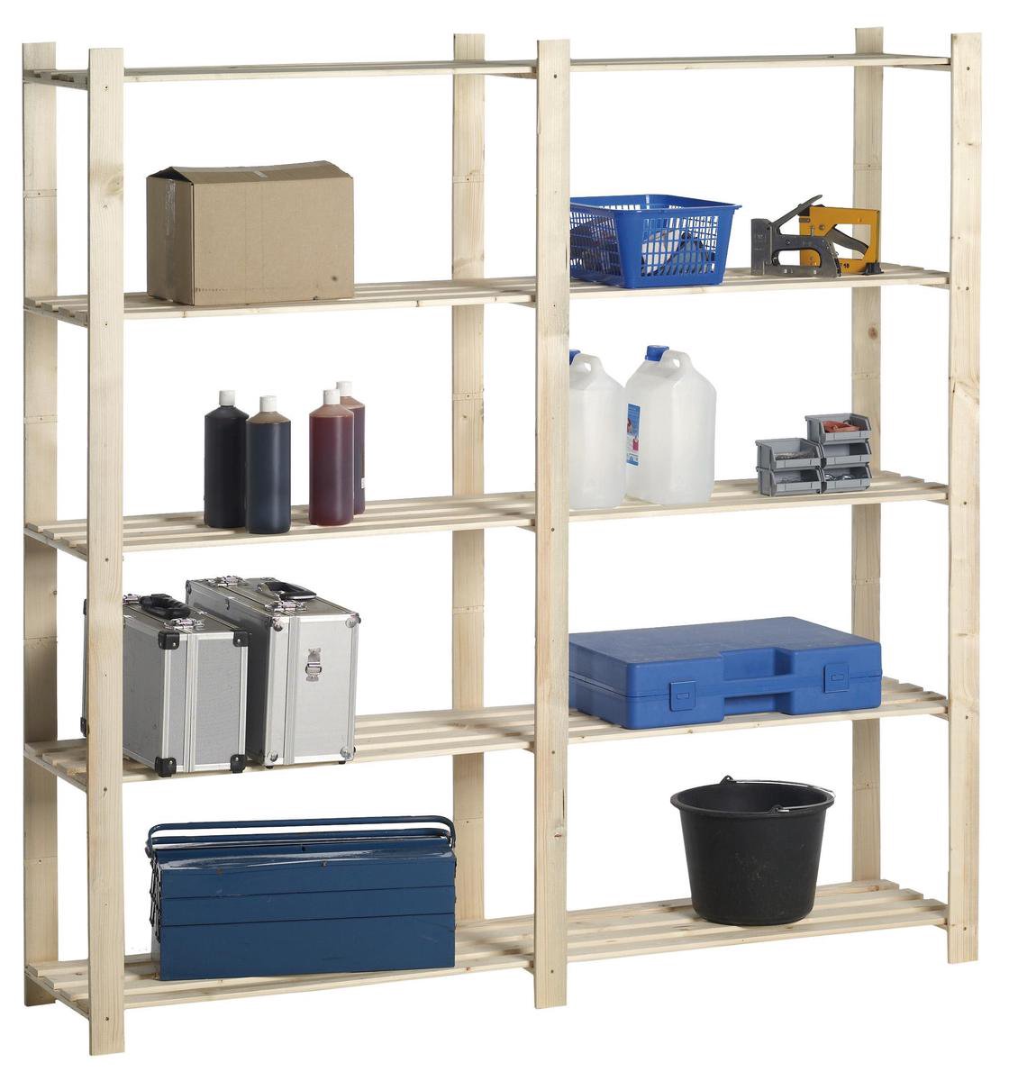 Houten opbergrek dubbel 30 kg | bol.com