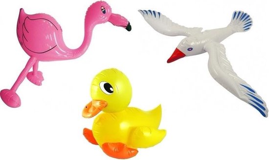 Opblaasbare eend meeuw en flamingo | bol