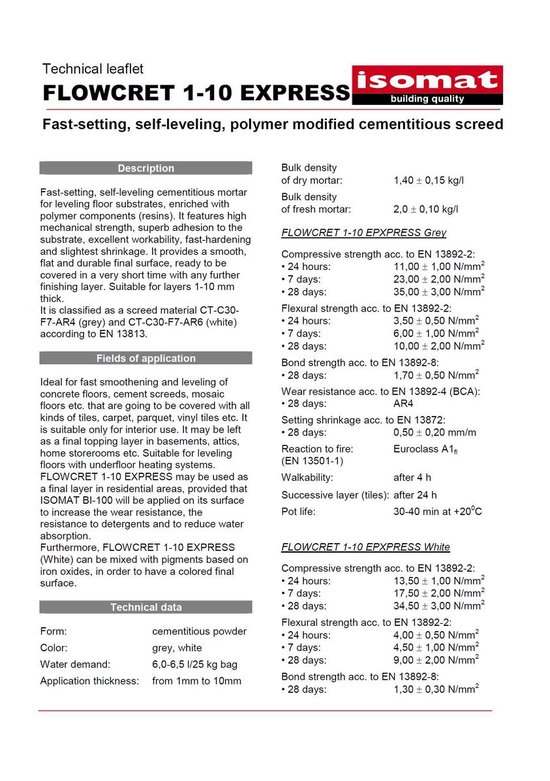 EGALINE FLOWCRET 1-10 Express sneldrogend, met kunststof harsen, vloerverwarming en... | bol