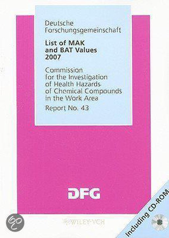 List of MAK and BAT Values | 9783527319558 | Boeken | bol