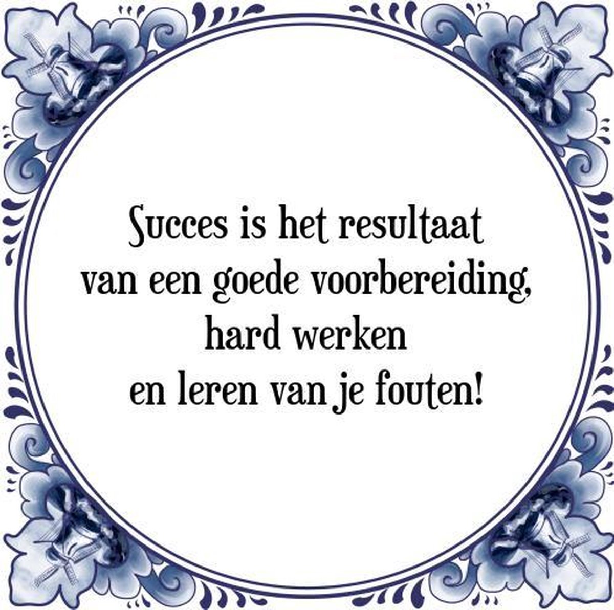 Tegeltje met Spreuk (Tegeltjeswijsheid): Succes is het resultaat van een goede... | bol