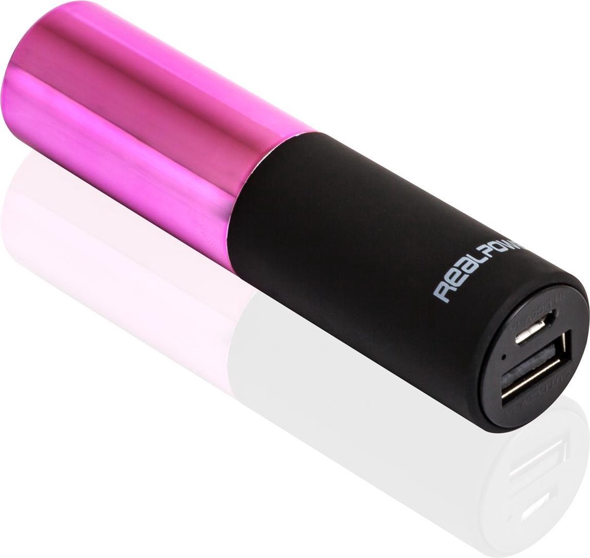 Powerbank RealPower Lipstick roze 2500 mAh | bol.com